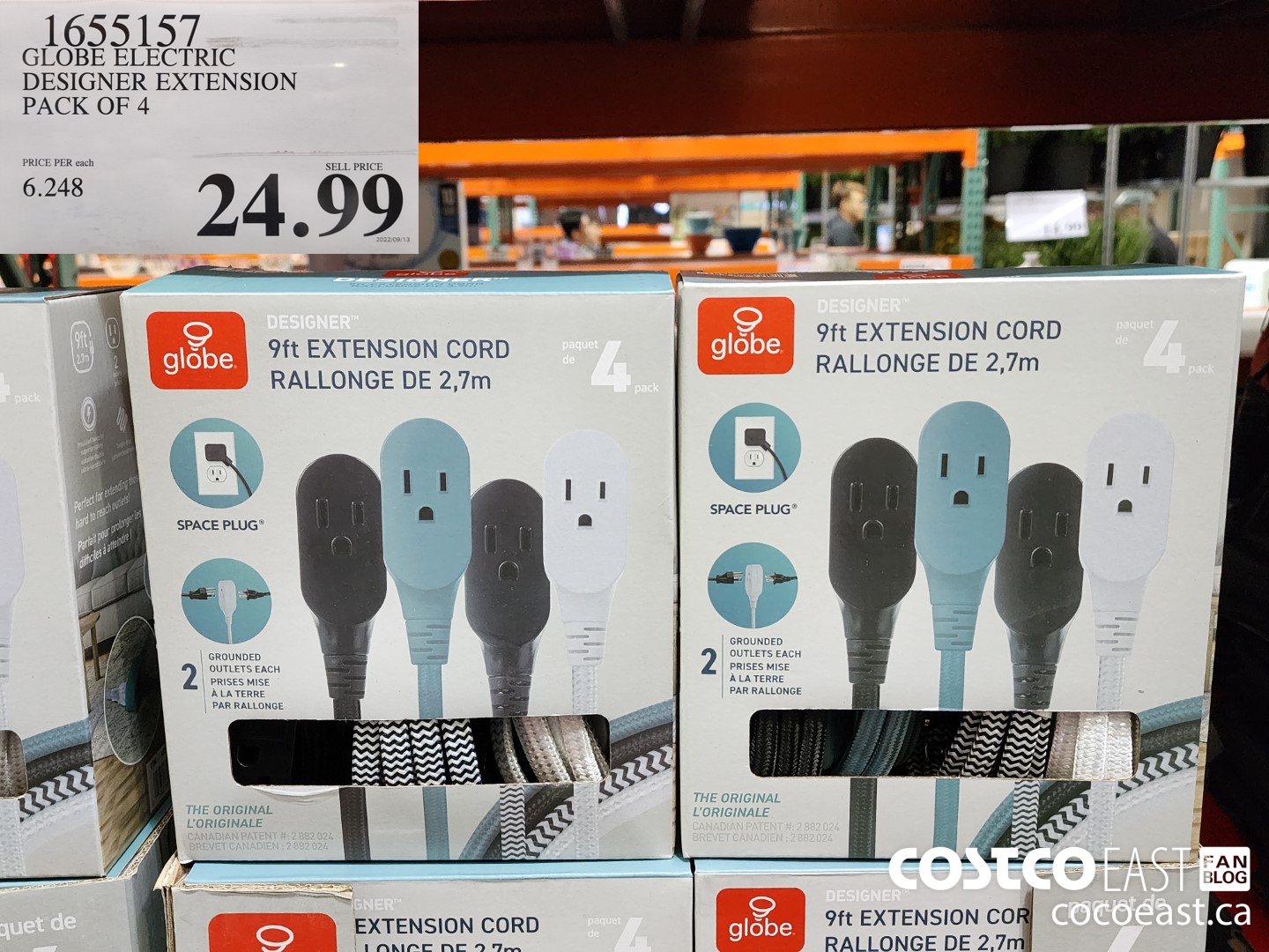 1655157 GLOBE ELECTRIC DESIGNER EXTENSION PACK OF 4 24 99 - Costco East ...
