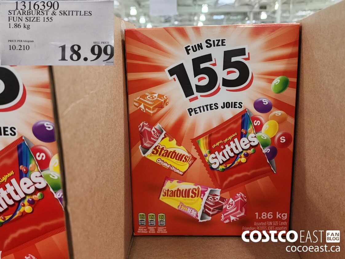 1316390 STARBURST SKITTLES FUN SIZE 155 1 86 KG 18 99 - Costco East Fan ...