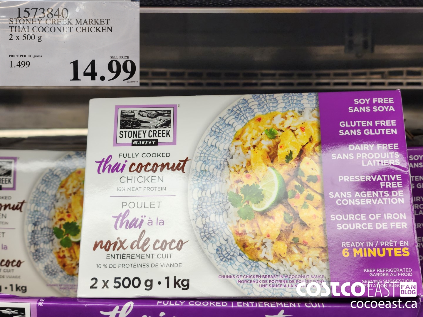 1573840 Stoney Creek Market Thai Coconut Chicken 2x 500 G 14 99 Costco East Fan Blog