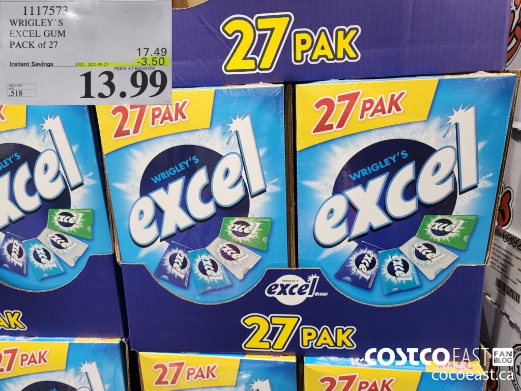 1117573 WRIGLEY S EXCEL GUM PACK OF 27 3 50 INSTANT SAVINGS EXPIRES ON ...