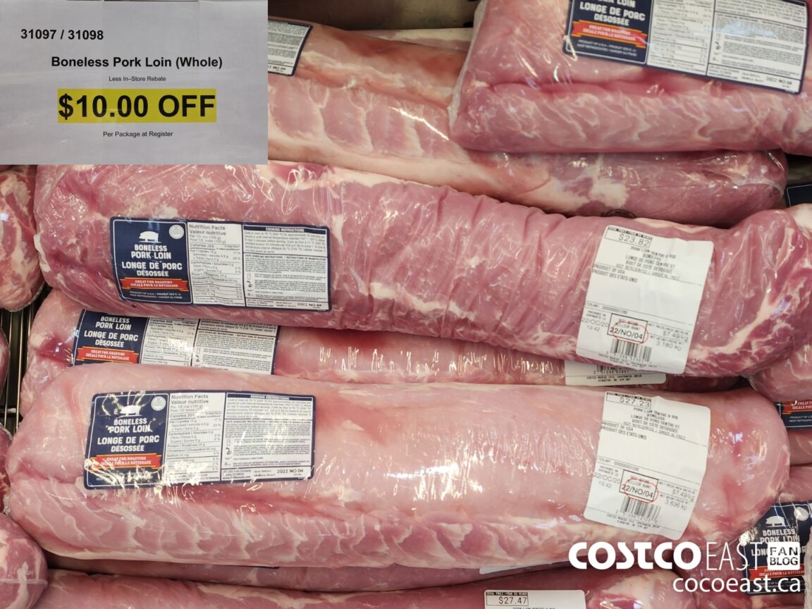 31097 Boneless Pork Loin Whole 10 00 INSTANT SAVINGS - Costco East Fan Blog