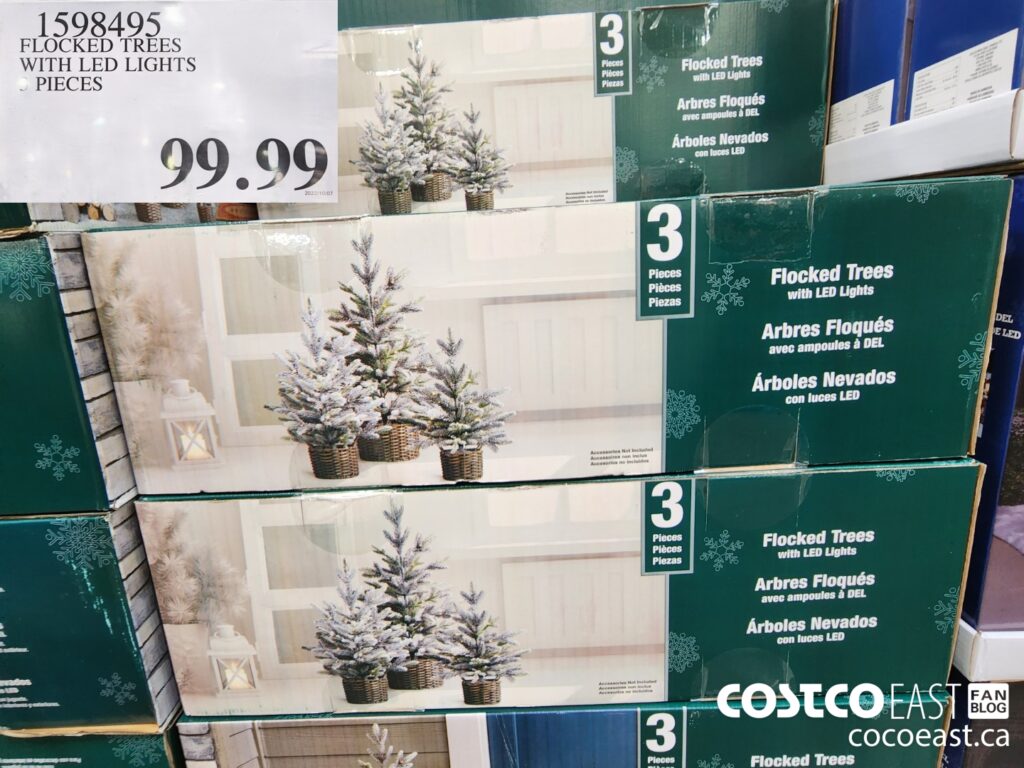 1598495 FLOCKED TREES WITH LED LIGHTS 3 PIECES 9 99 - Costco East Fan Blog