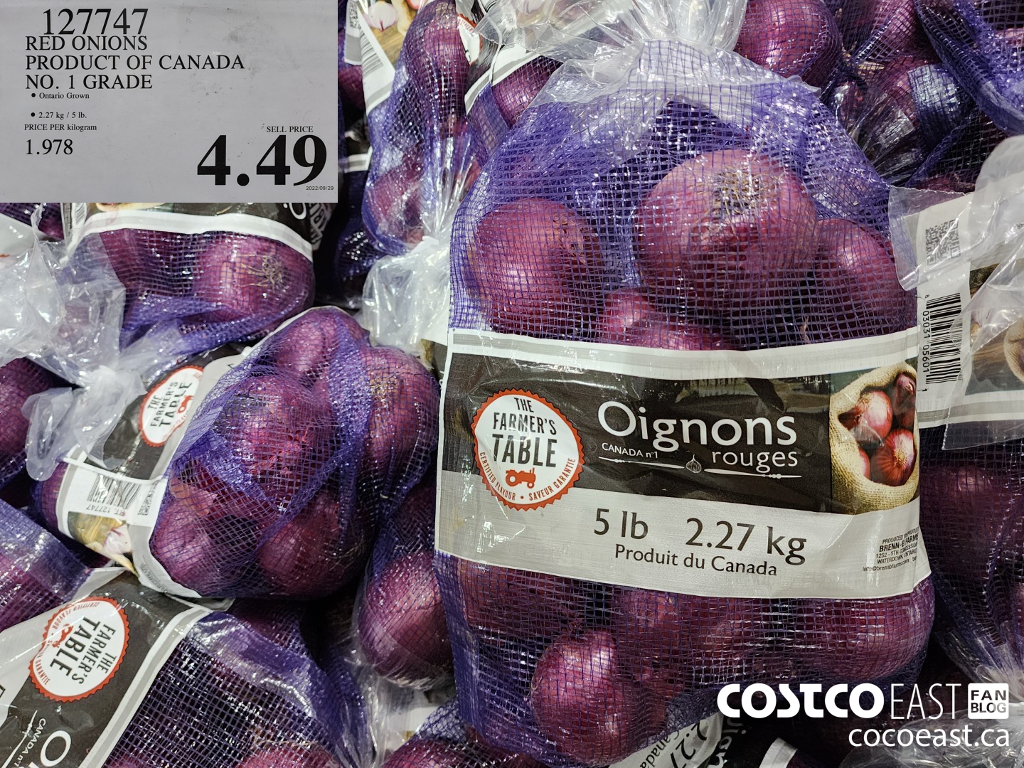 127747 RED ONIONS PRODUCT OF USA NO 1 GRADE 4 49 - Costco East Fan Blog