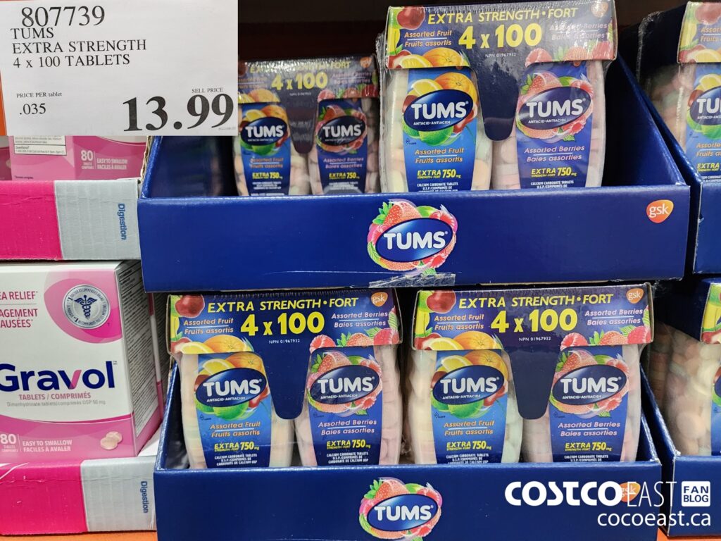 807739 TUMS EXTRA STRENGTH 4 x 100 TABLETS 13 99 - Costco East Fan Blog