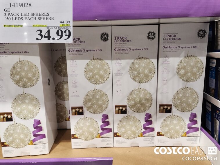 1419028 GE 3 PACK LED SPHERES 50 LEDS EACH SPHERE 10 00 INSTANT SAVINGS ...