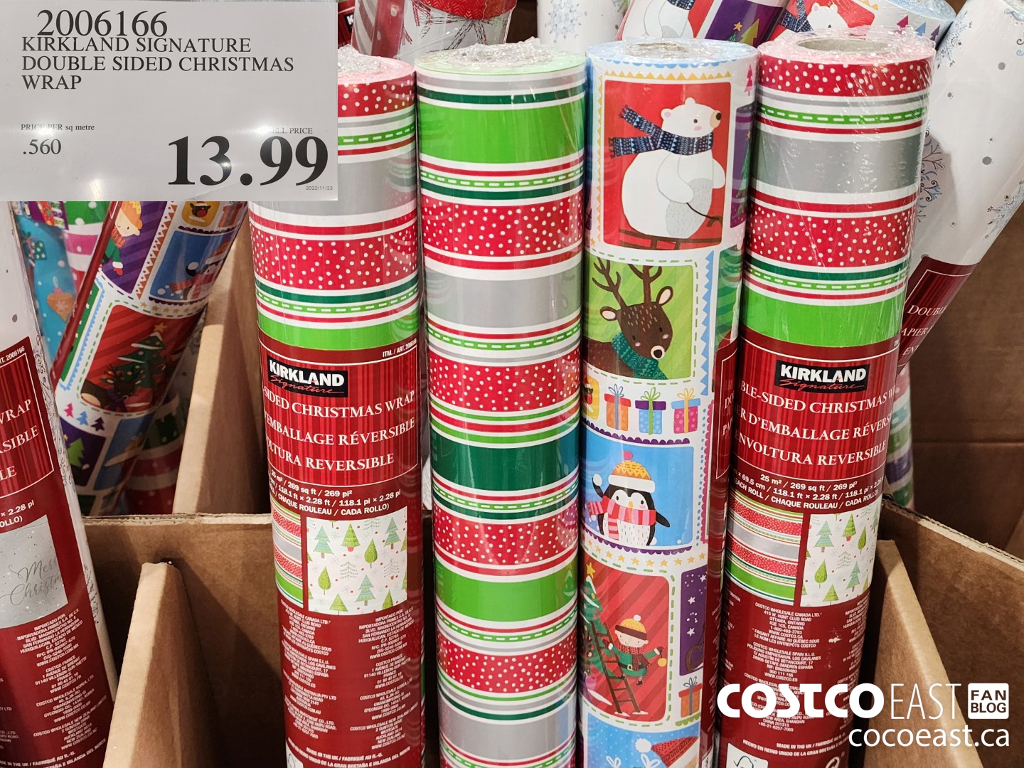 2006166 KIRKLAND SIGNATURE DOUBLE SIDED CHRISTMAS WRAP 13 99 - Costco ...
