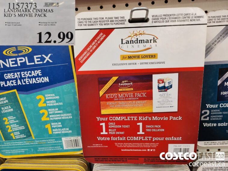 1157373 LANDMARK CINEMAS KID S MOVIE PACK 12 99 - Costco East Fan Blog