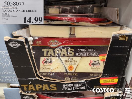 5058077 PRESIDENT TAPAS SPANISH CHEESE 500 g 14 99 - Costco East Fan Blog