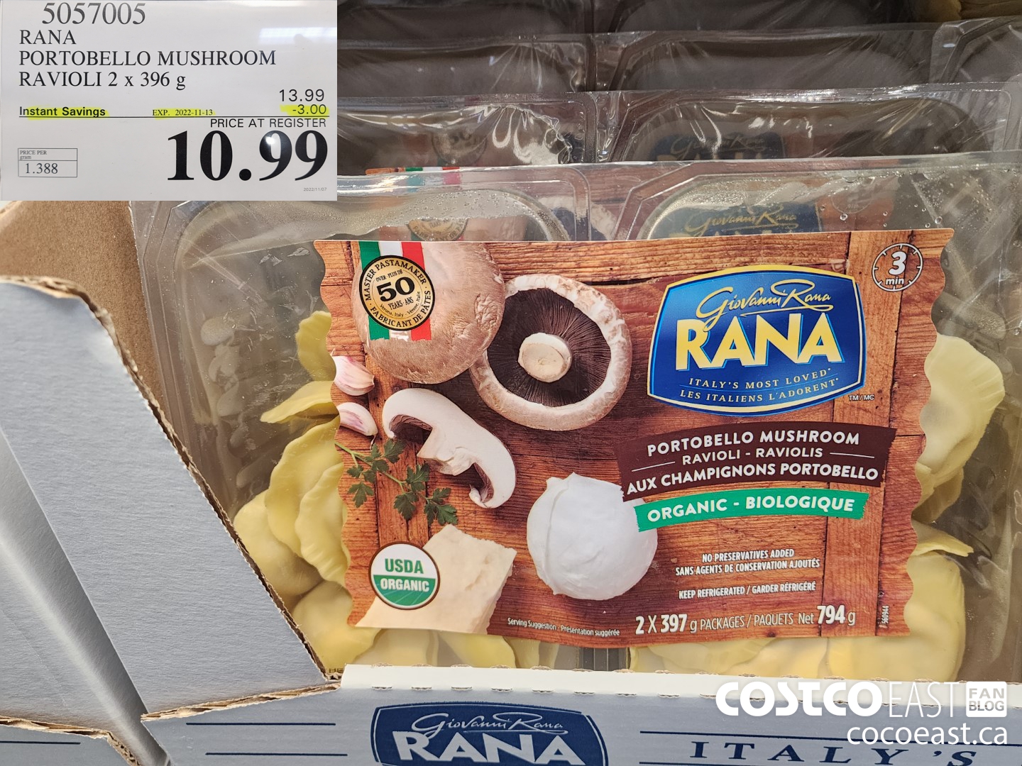 5057005 RANA PORTOBELLO MUSHROOM RAVIOLI 2 x 396 G 3 00 INSTANT SAVINGS ...