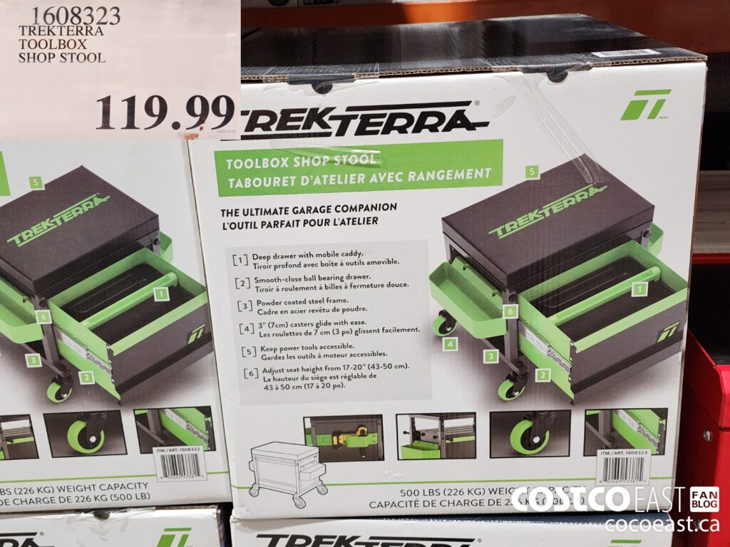 1608323 TREKTERRA TOOLBOX SHOP STOOL 119 99 - Costco East Fan Blog