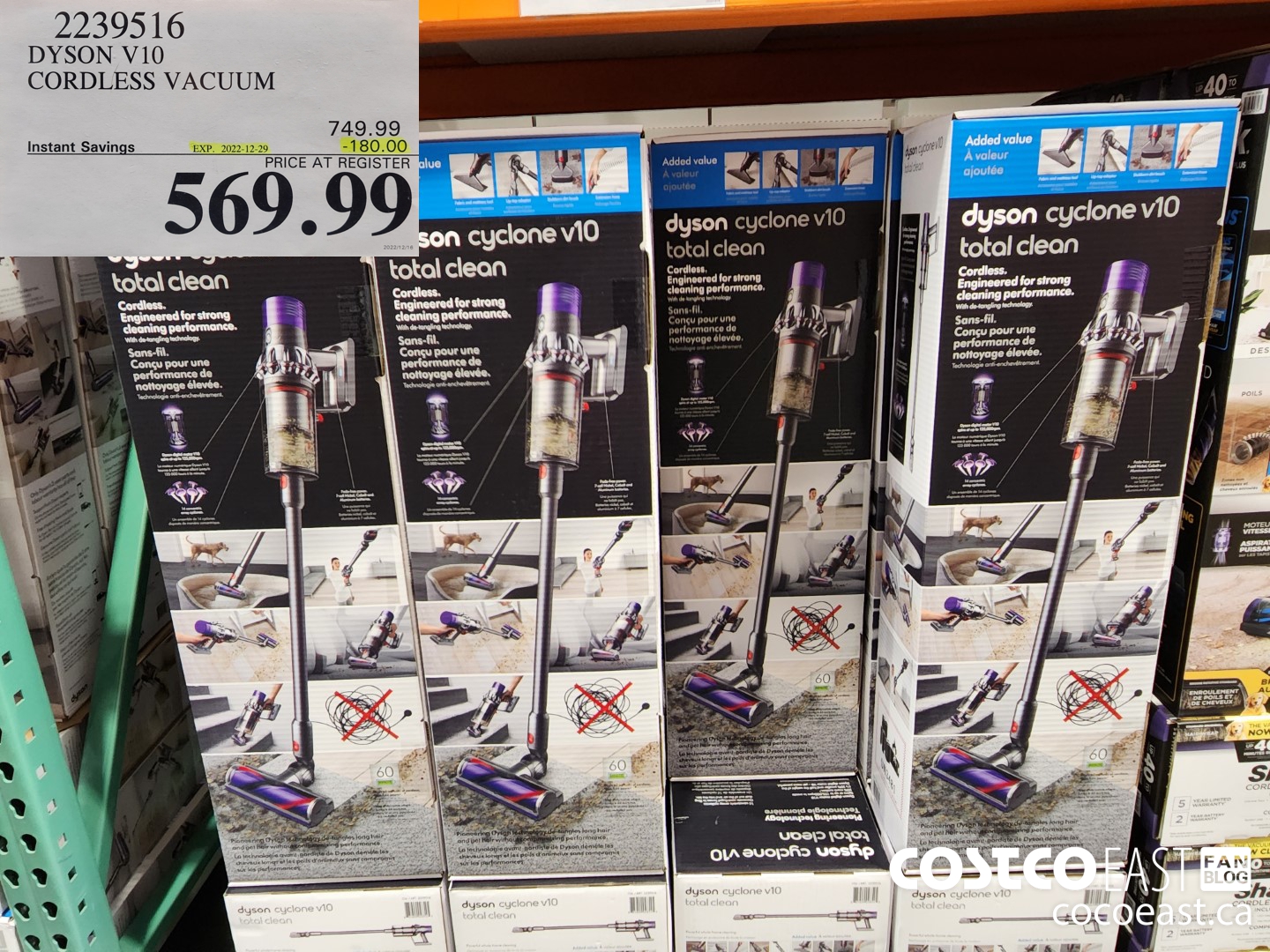 2239516 DYSON V10 CORDLESS VACUUM 180 00 INSTANT SAVINGS EXPIRES ON ...
