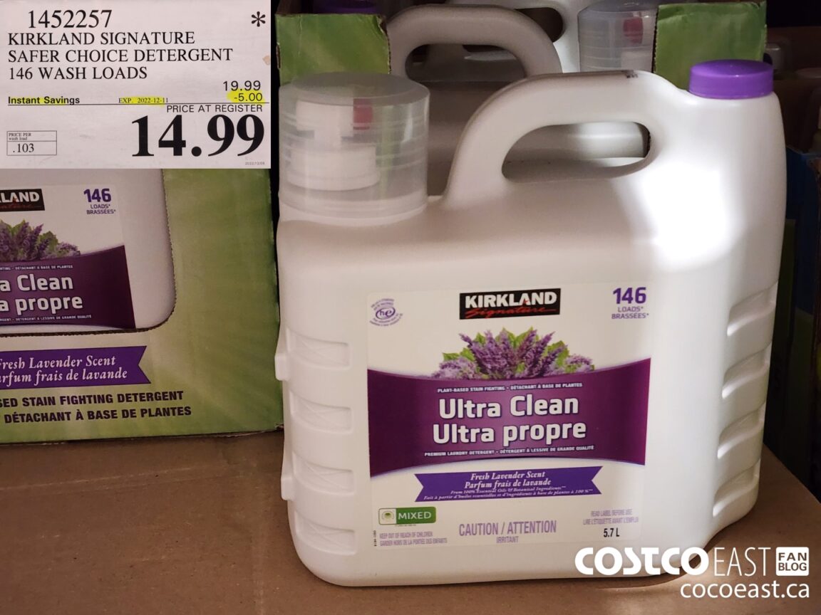 1452257 KIRKLAND SIGNATURE SAFER CHOICE DETERGENT 146 WASH LOADS 5 00 ...