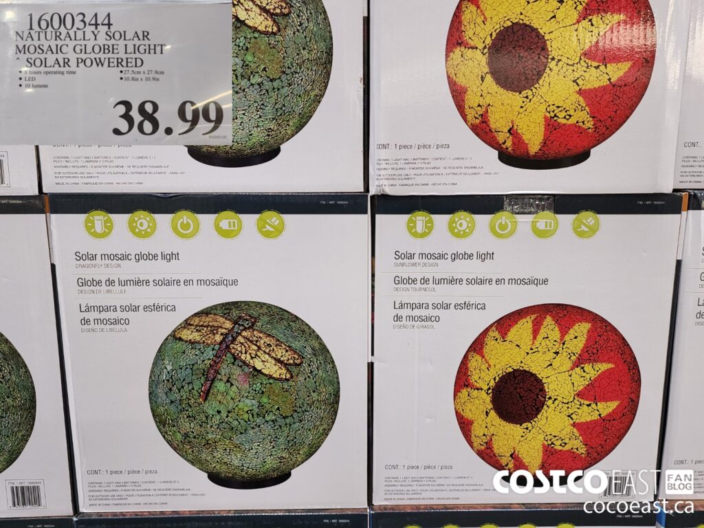 1600344 NATURALLY SOLAR MOSAIC GLOBE LIGHT SOLAR POWERED 38 99 - Costco ...