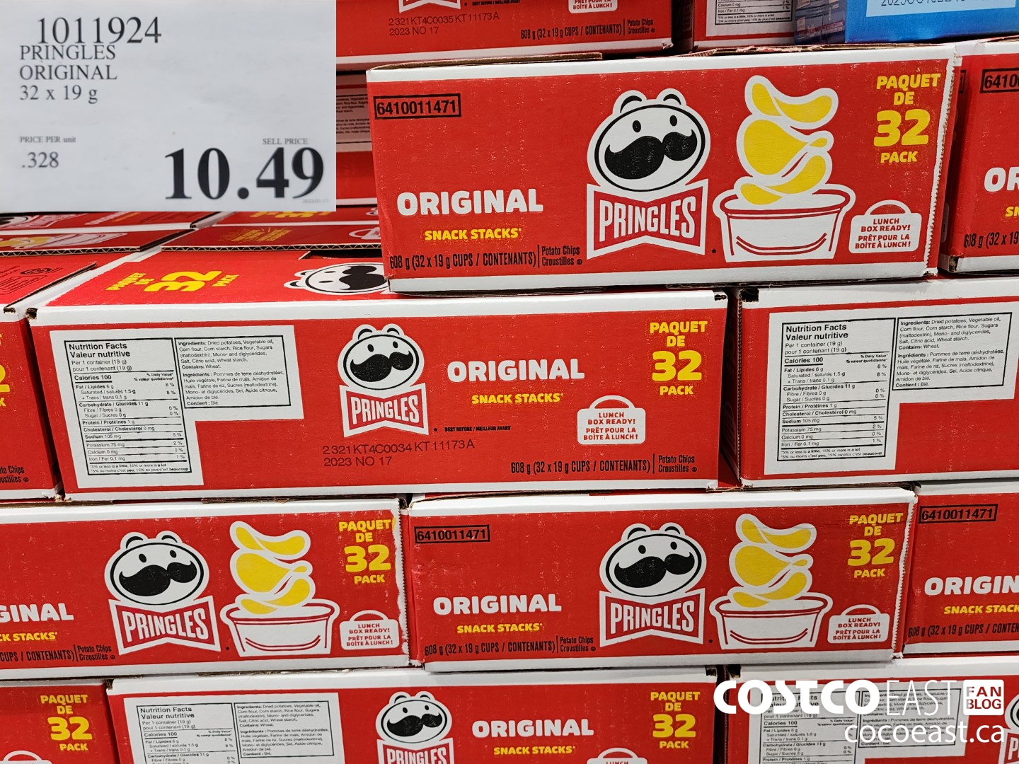 1011924 PRINGLES ORIGINAL 32 X 19 G 10 49 - Costco East Fan Blog