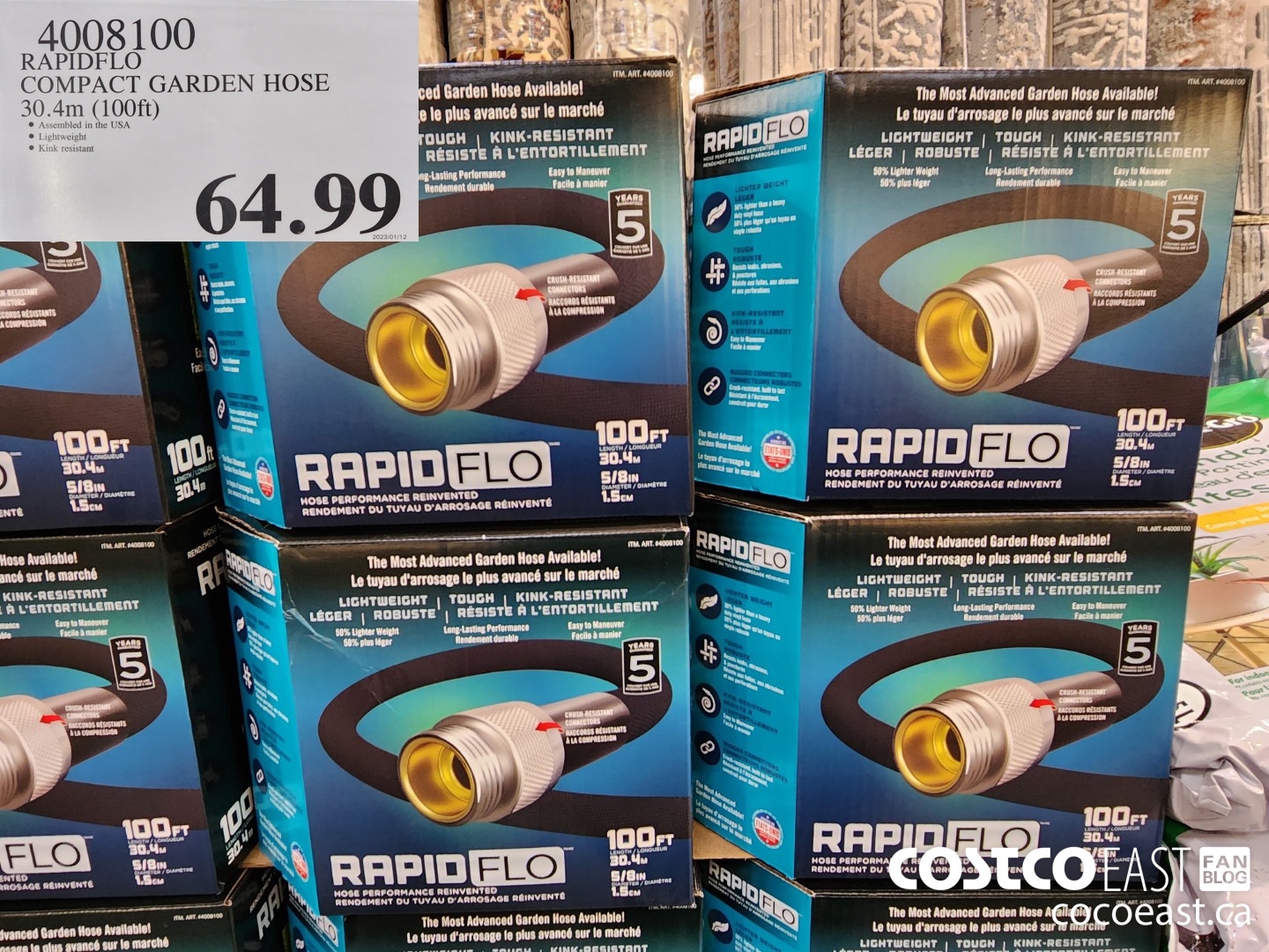 4008100 RAPIDFLO COMPACT GARDEN HOSE 100FT 30 4M 64 99 Costco East