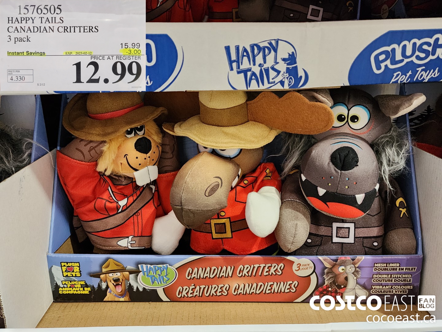 1576505 HAPPY TAILS CANADIAN CRITTERS 3 pack 3 00 INSTANT SAVINGS ...