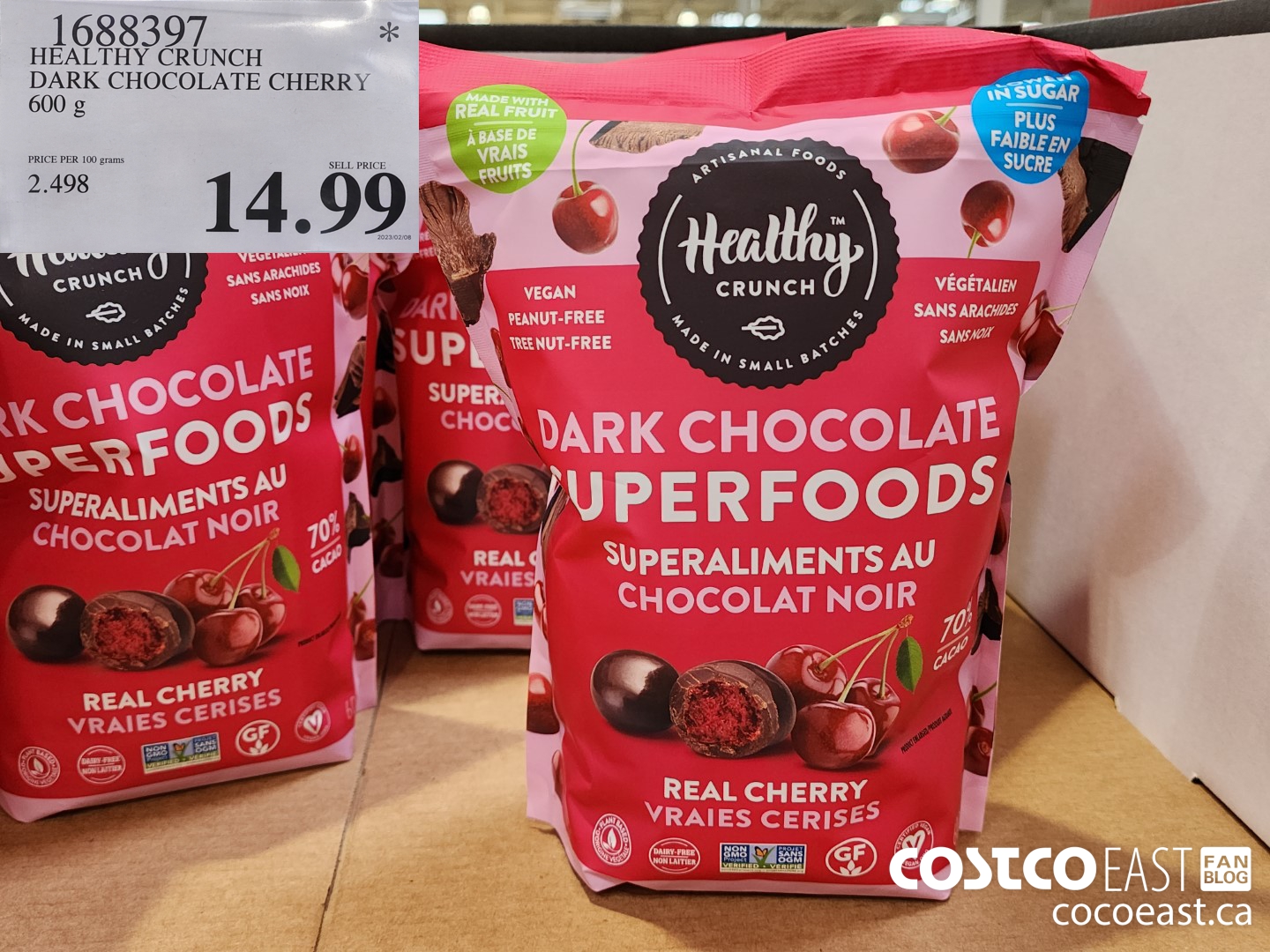 1688397 HEALTHY CRUNCH DARK CHOCOLATE CHERRY 600 G 14 99 - Costco East ...