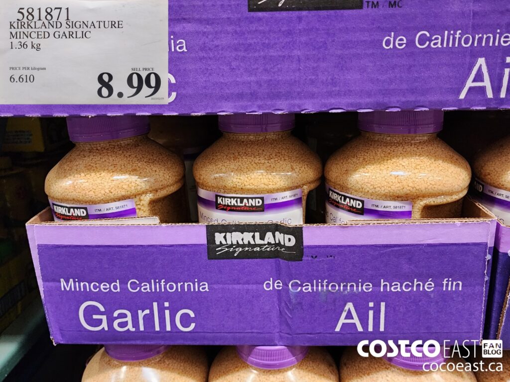 581871 KIRKLAND SIGNATURE MINCED GARLIC 1 36 KG 8 99 - Costco East Fan Blog