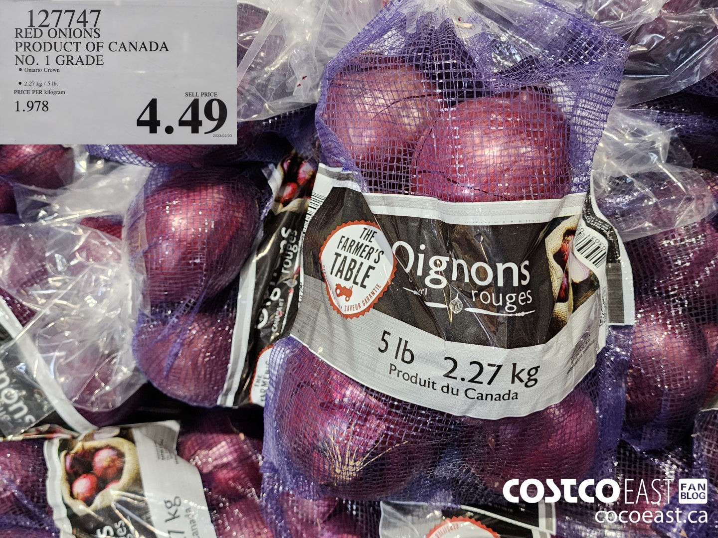 127747 RED ONIONS PRODUCT OF CANADA NO 1 GRADE 4 49 - Costco East Fan Blog