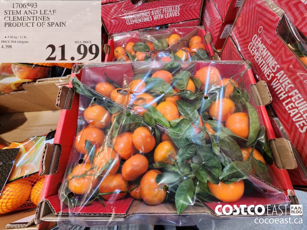 1706593 STEM AND LEAF CLEMENTINES PRODUCT OF SPAIN 21 99 - Costco East ...