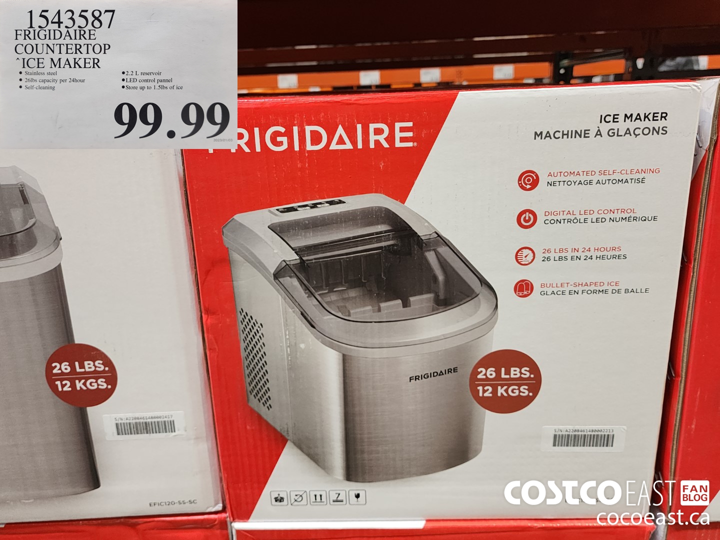 1543587 FRIGIDAIRE COUNTERTOP ICE MAKER 99 99 - Costco East Fan Blog