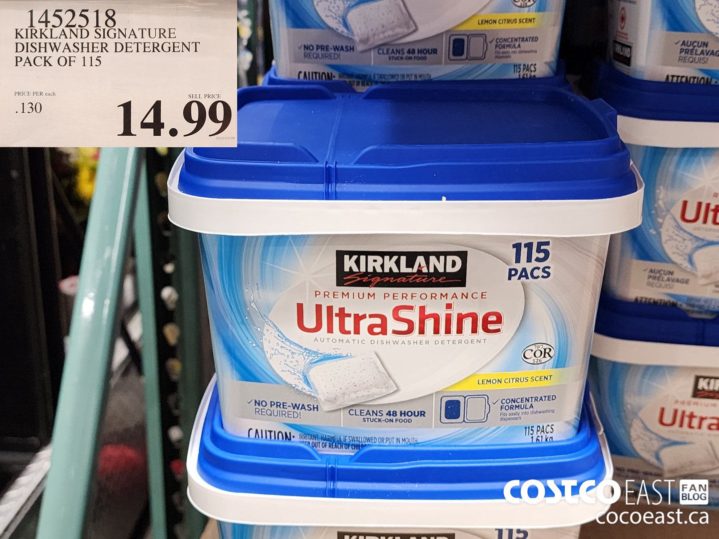 1452518 KIRKLAND SIGNATURE DISHWASHER DETERGENT PACK OF 115 14 99 ...