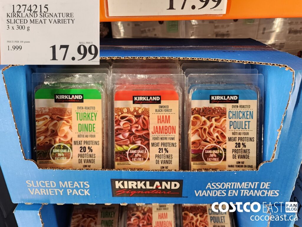 1274215 KIRKLAND SIGNATURE SLICED MEAT VARIETY 3 X 300 G 17 99 - Costco ...