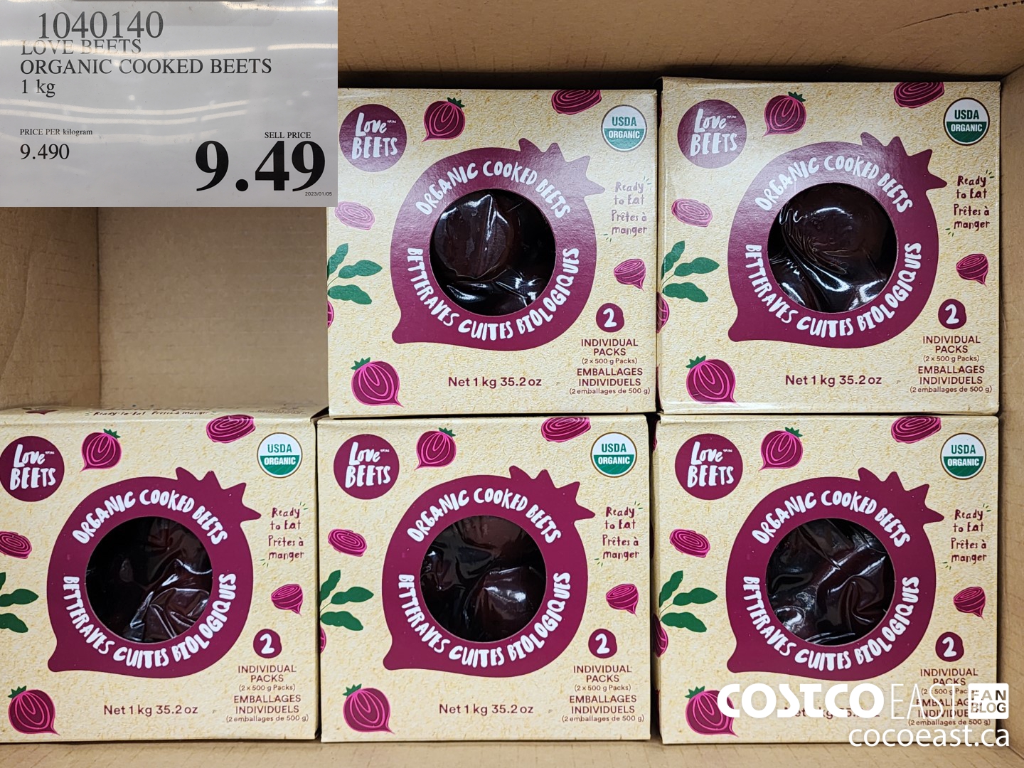 1040140 LOVE BEETS ORGANIC COOKED BEETS 1 KG 9 49 - Costco East Fan Blog