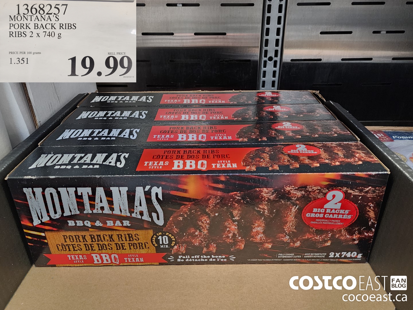 1368257 MONTANA S TEXAN BBQ PORK BACK RIBS 2 X 740 G 19 99 - Costco ...