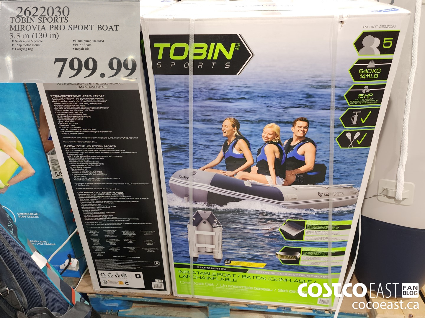 2622030 TOBIN SPORTS MIROVIA PRO SPORT BOAT 3 5m 130 in 799 99 - Costco ...