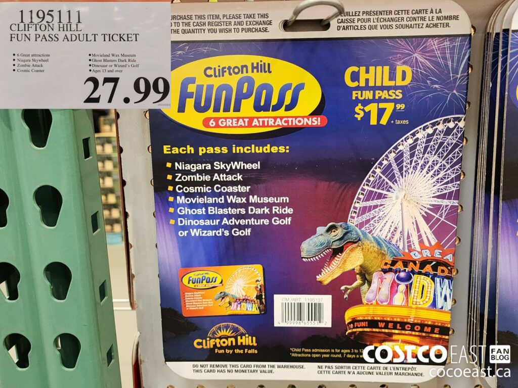 1195111 CLIFTON HILL FUN PASS ADULT TICKET 27 99 - Costco East Fan Blog
