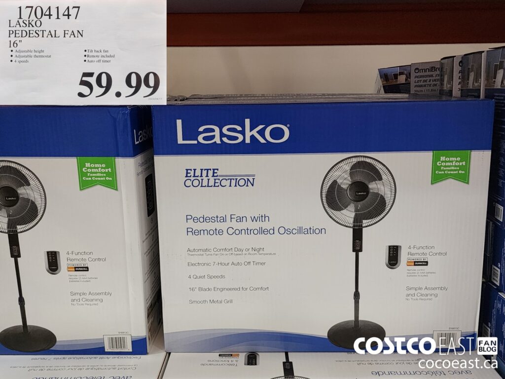 1704147 LASKO PEDESTAL FAN 16 59 99 - Costco East Fan Blog