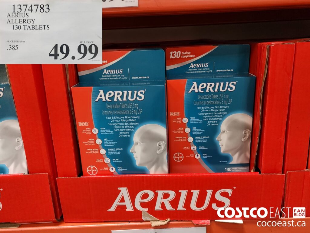 1374783 AERIUS ALLERGY 130 TABLETS 49 99 - Costco East Fan Blog