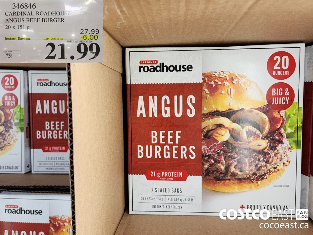 346846 CARDINAL ROADHOUSE ANGUS BEEF BURGER 20 X 151 G 6 00 INSTANT ...