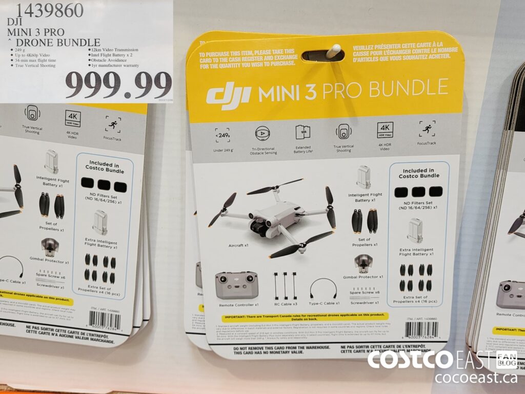 1439860 DJI MINI 3 PRO DRONE BUNDLE 999 99 - Costco East Fan Blog
