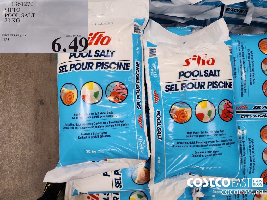 1361270 SIFTO POOL SALT 20 KG 6 49 - Costco East Fan Blog