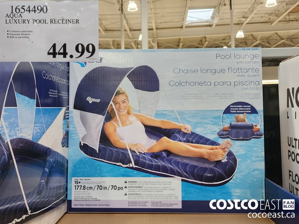 1654490 AQUA LUXURY POOL RECLINER 44 99 - Costco East Fan Blog