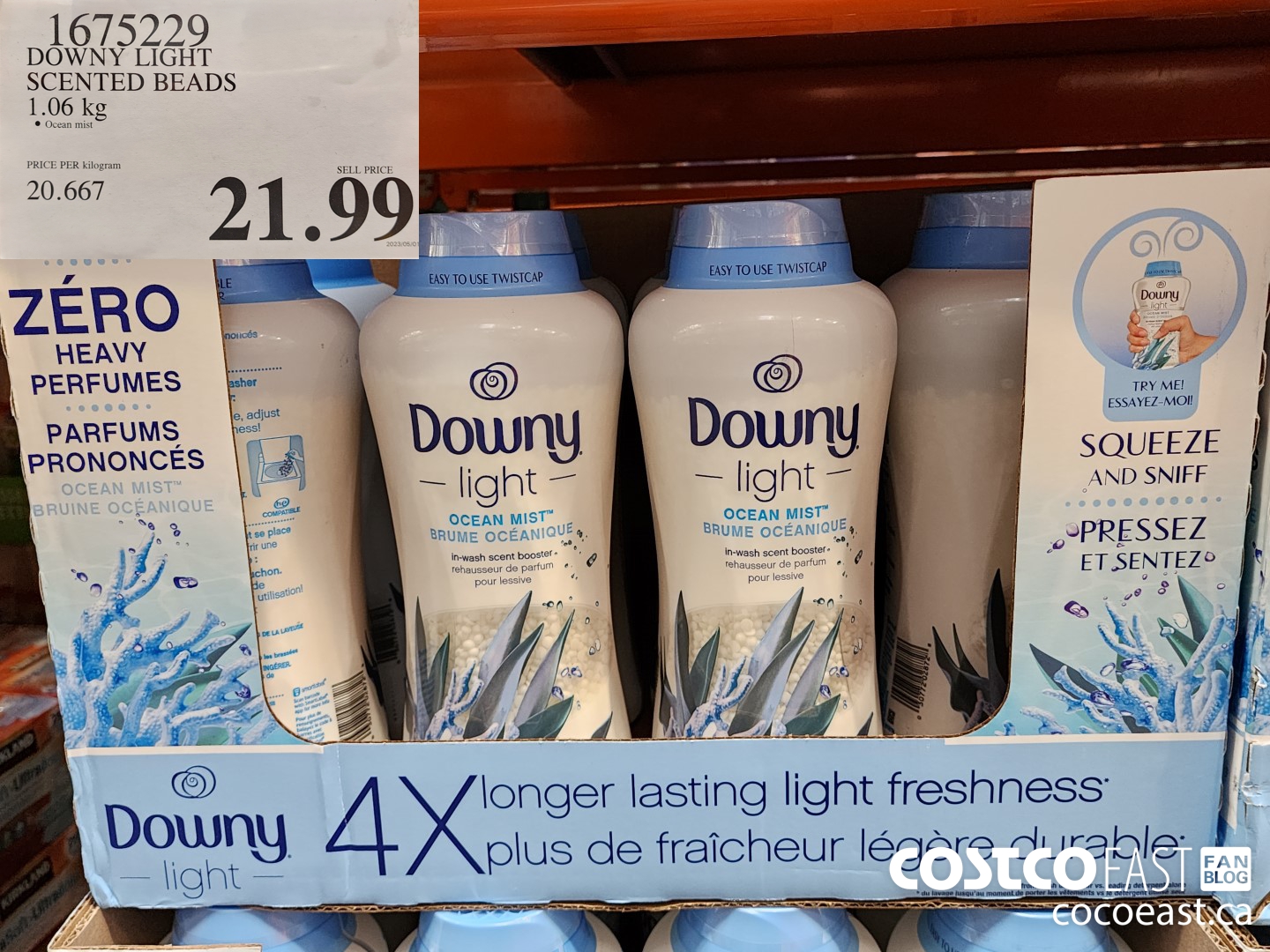 1675229 DOWNY LIGHT SCENTED BEADS 1 06 KG 21 99 - Costco East Fan Blog