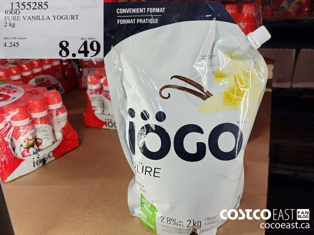 1355285 IOGO PURE VANILLA YOGURT 2kg 8 49 - Costco East Fan Blog