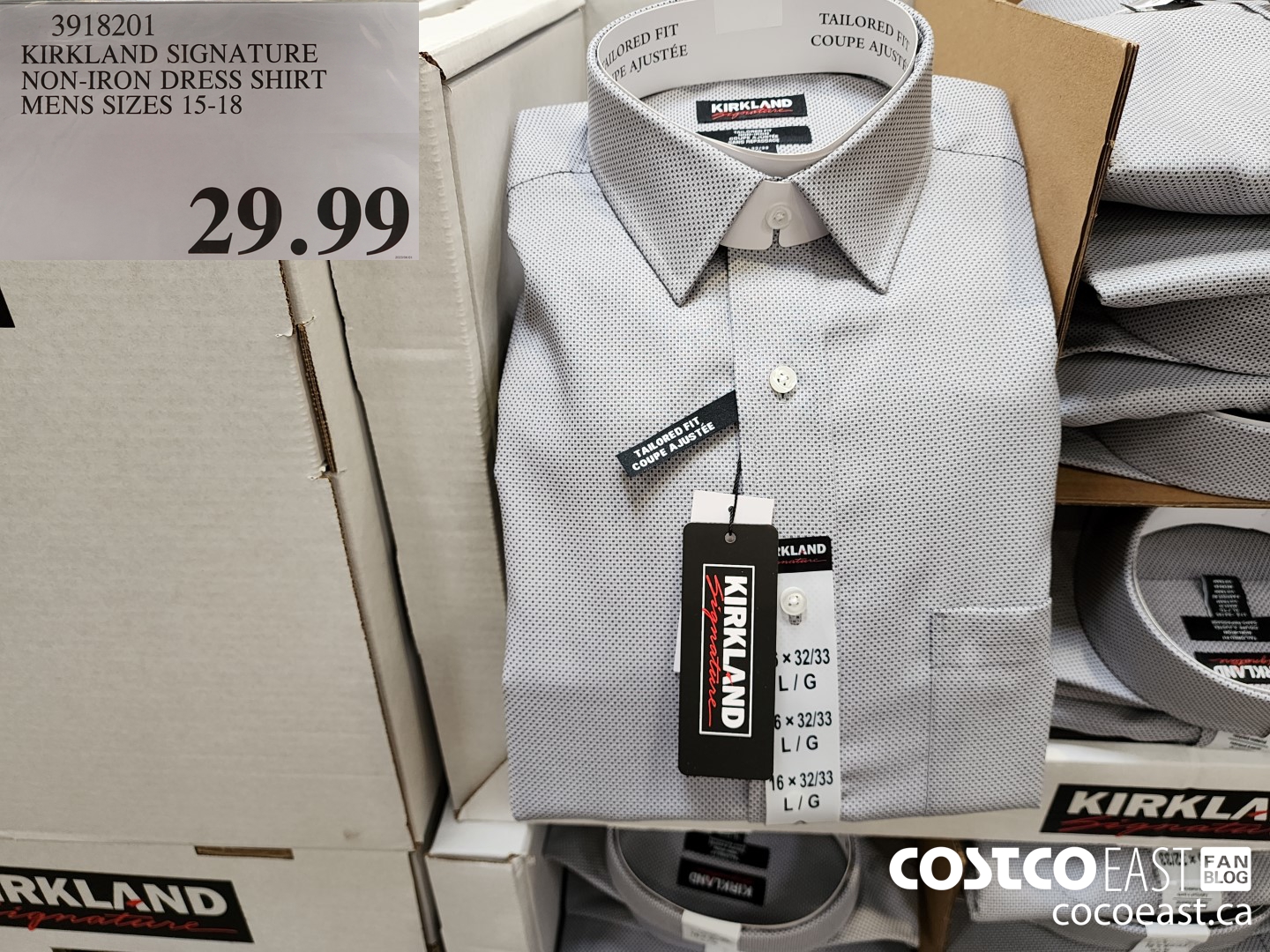 3918201 KIRKLAND SIGNATURE NON IRON DRESS SHIRT MENS SIZES 15 18 29 99 ...