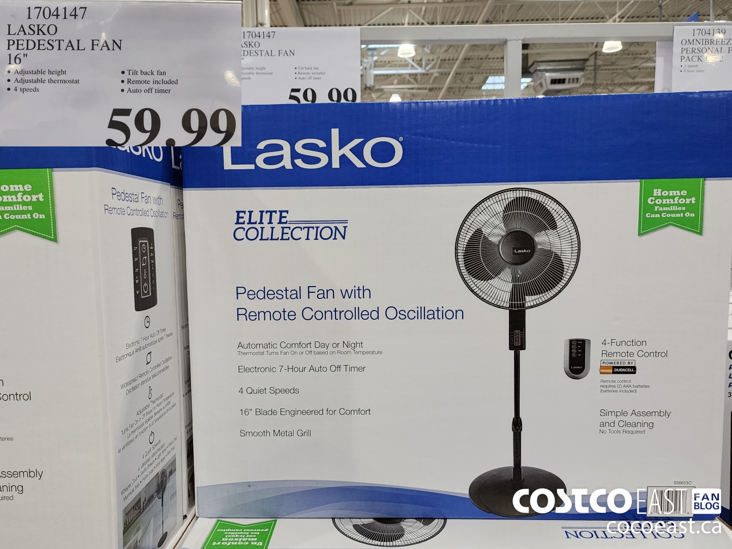 1704147 LASKO PEDESTAL FAN 16 59 99 - Costco East Fan Blog