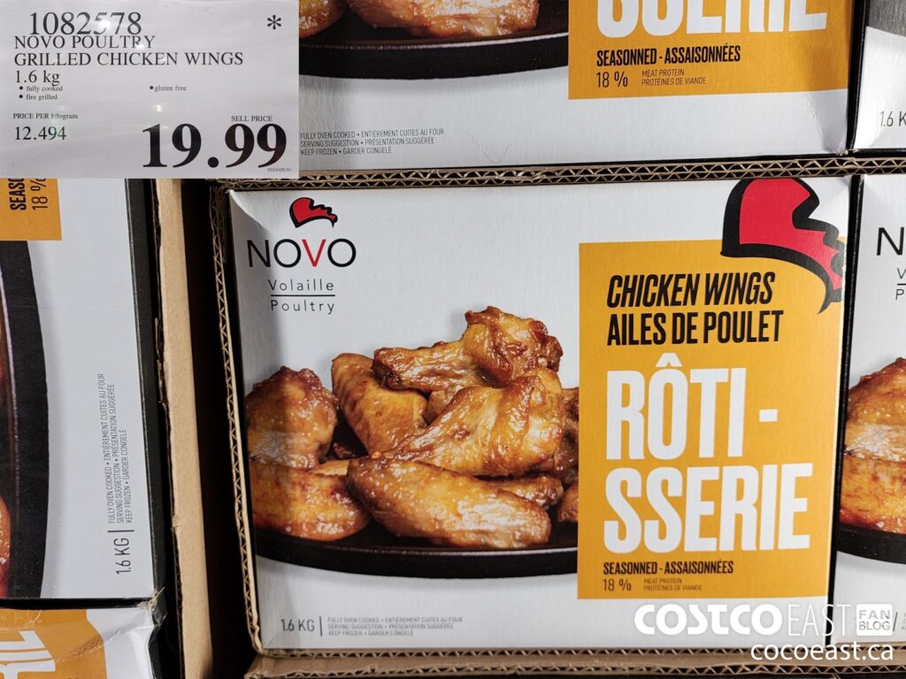 1082578 NOVO POULTRY GRILLED CHICKEN WINGS 1 6 KG 19 99 - Costco East ...