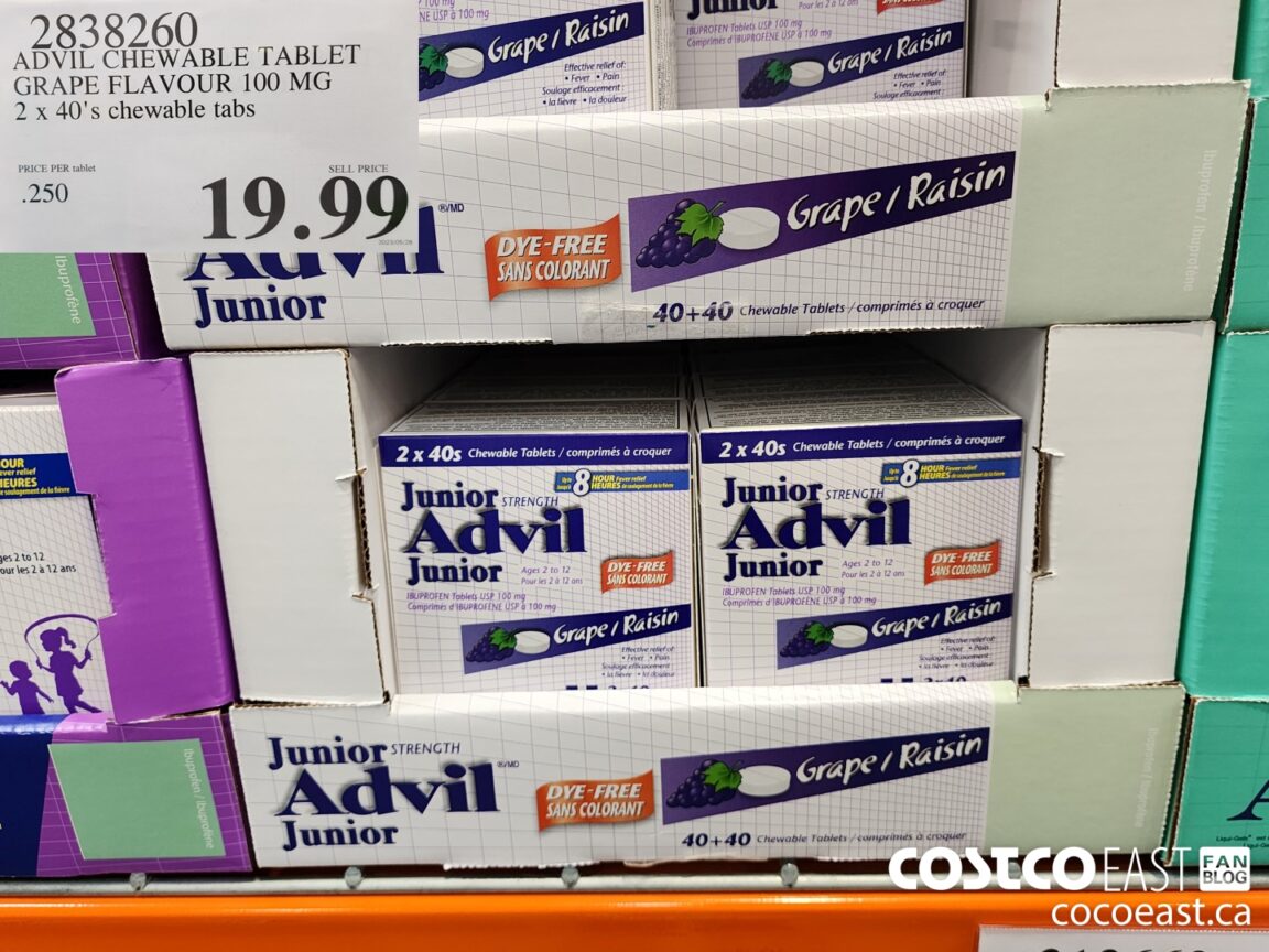 2838260 ADVIL CHEWABLE TABLET GRAPE FLAVOUR 100 MG 2 X 40 S CHEWABLE ...