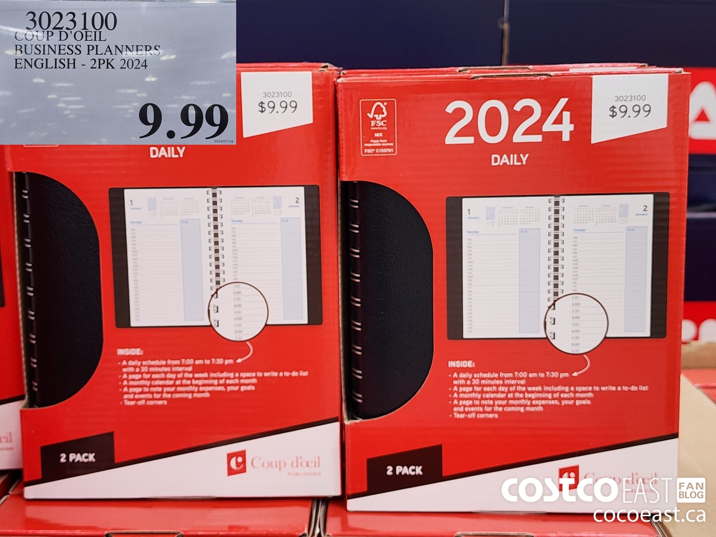 3023100 COUP D OEIL BUSINESS PLANNFPS ENGLISH 2PK 2024 9 99 - Costco ...