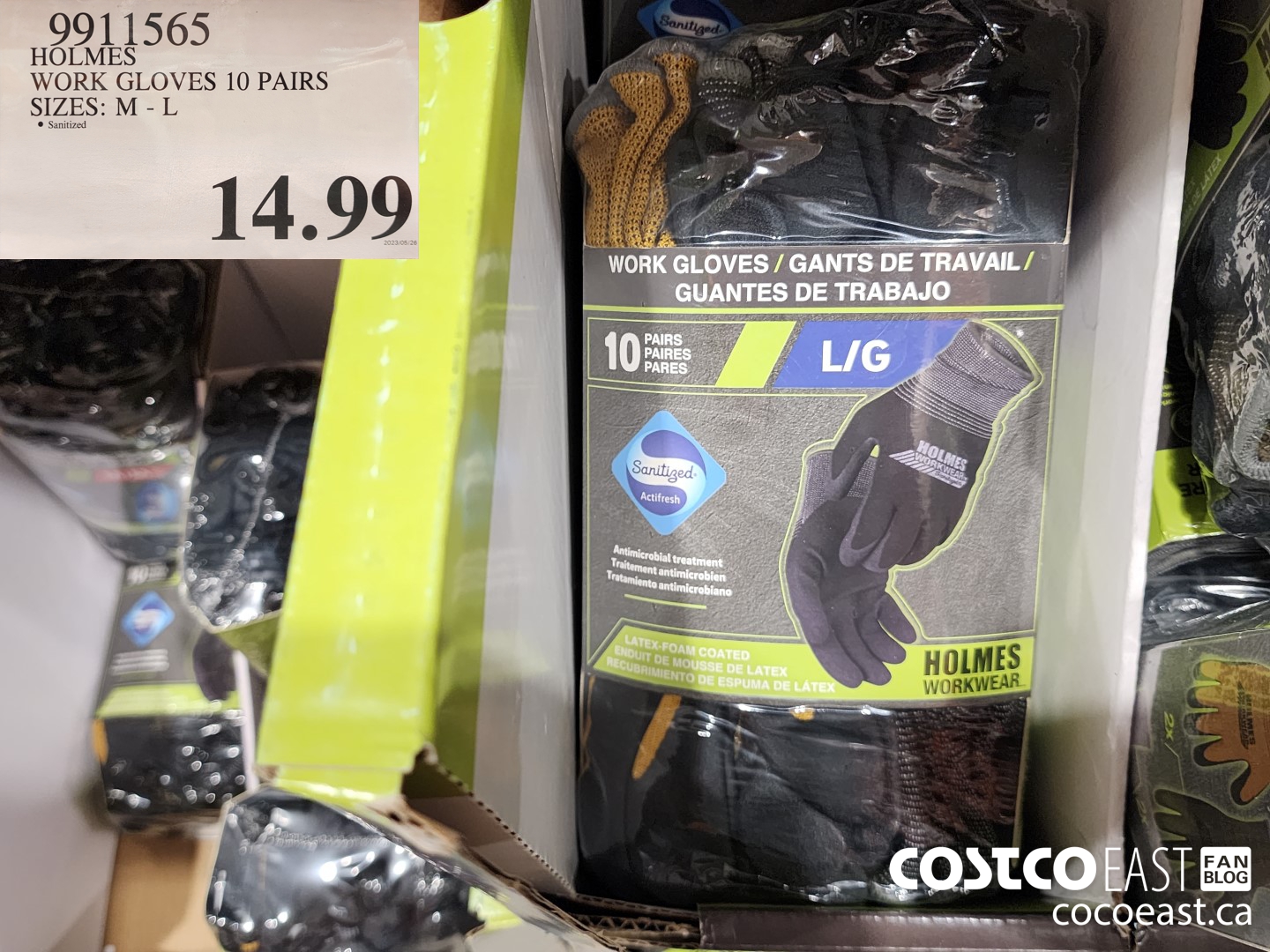 9911565 HOLMES WORK GLOVES PACK OF 10 SIZES M L 14 99 - Costco East Fan ...