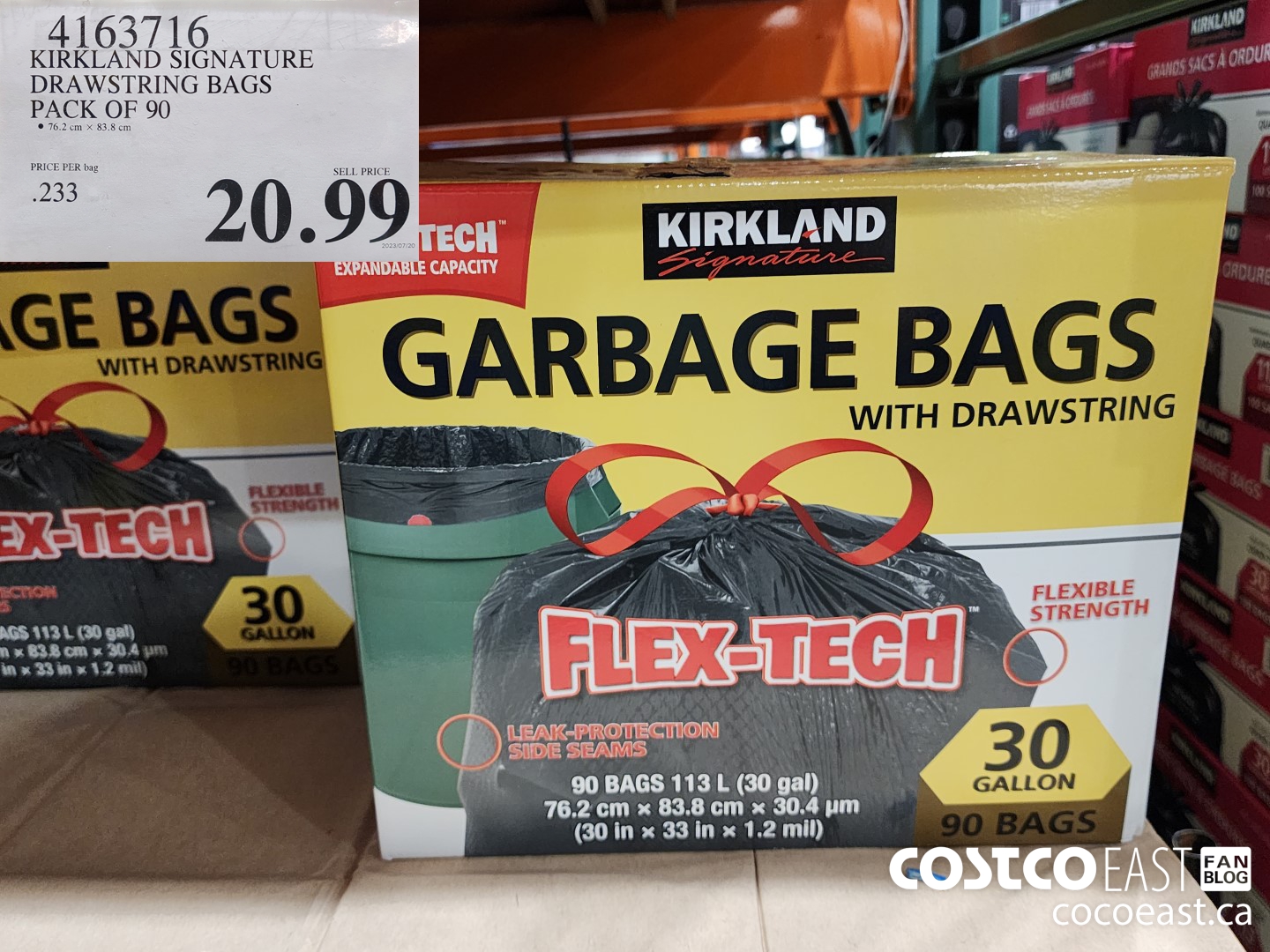 4163716 KIRKLAND SIGNATURE DRAWSTRING BAGS PACK OF 90 20 99 - Costco ...