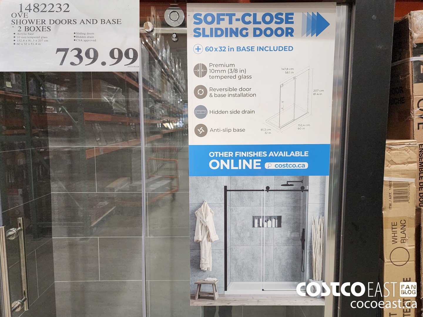 1482232 OVE SHOWER DOORS AND BASE 2 BOXES 739 99 - Costco East Fan Blog