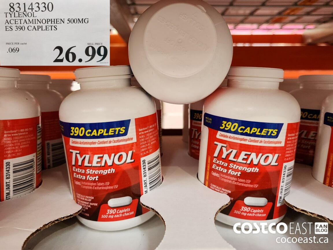 8314330 TYLENOL ACETAMINOPHEN 500MG ES 390 CAPLETS 26 99 - Costco East ...