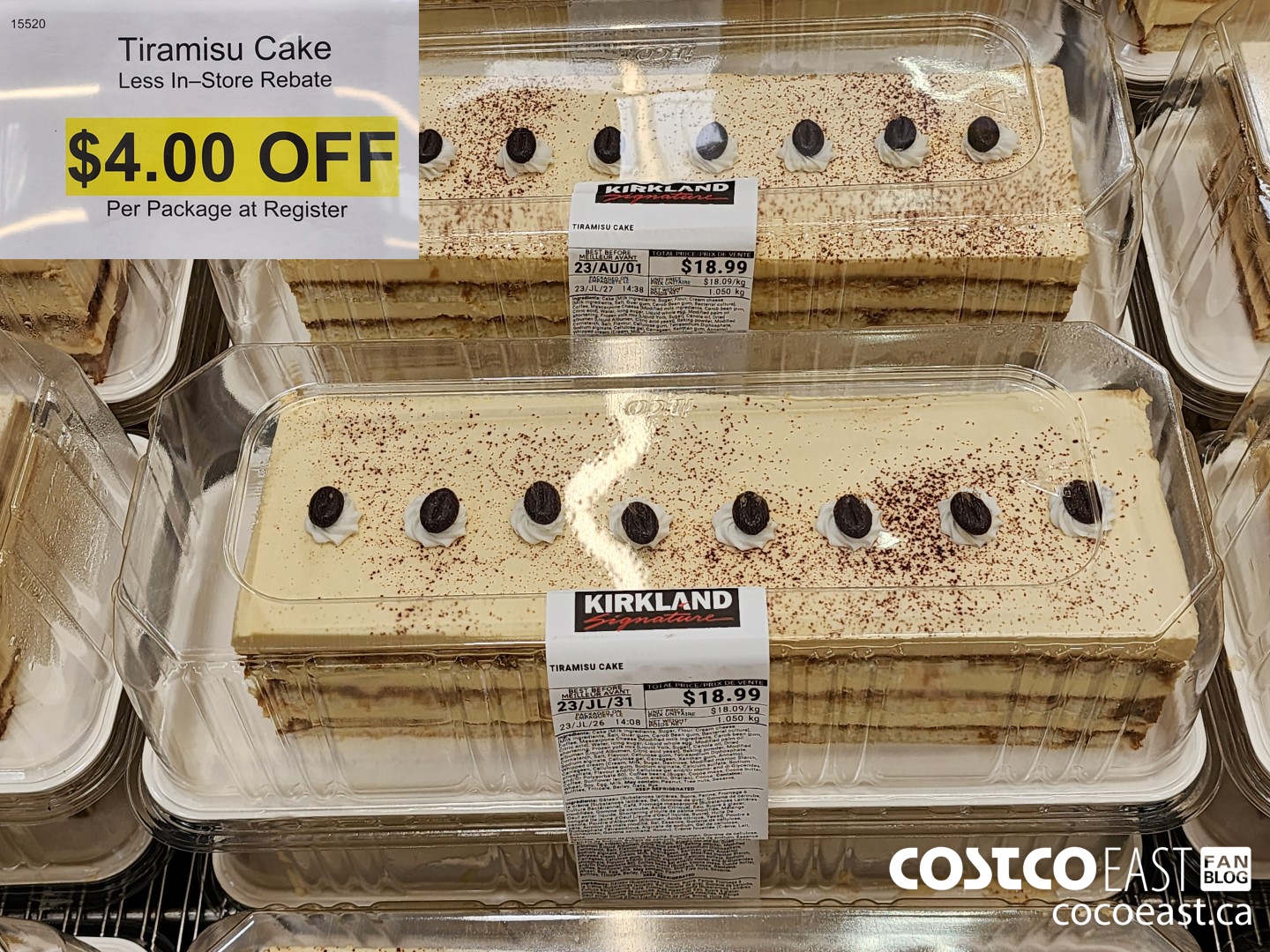 15520 Tiramisu Cake Less In Store Rebate 4 00 INSTANT SAVINGS - Costco ...