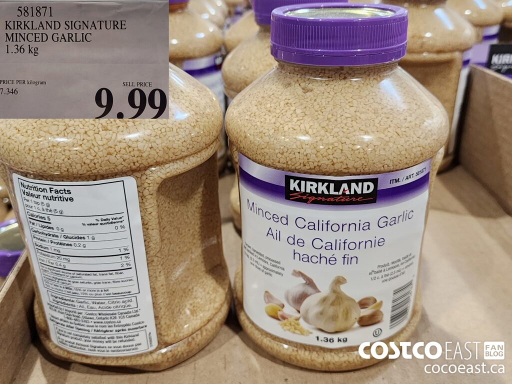 581871 KIRKLAND SIGNATURE MINCED GARLIC 1 36 KG 9 99 - Costco East Fan Blog